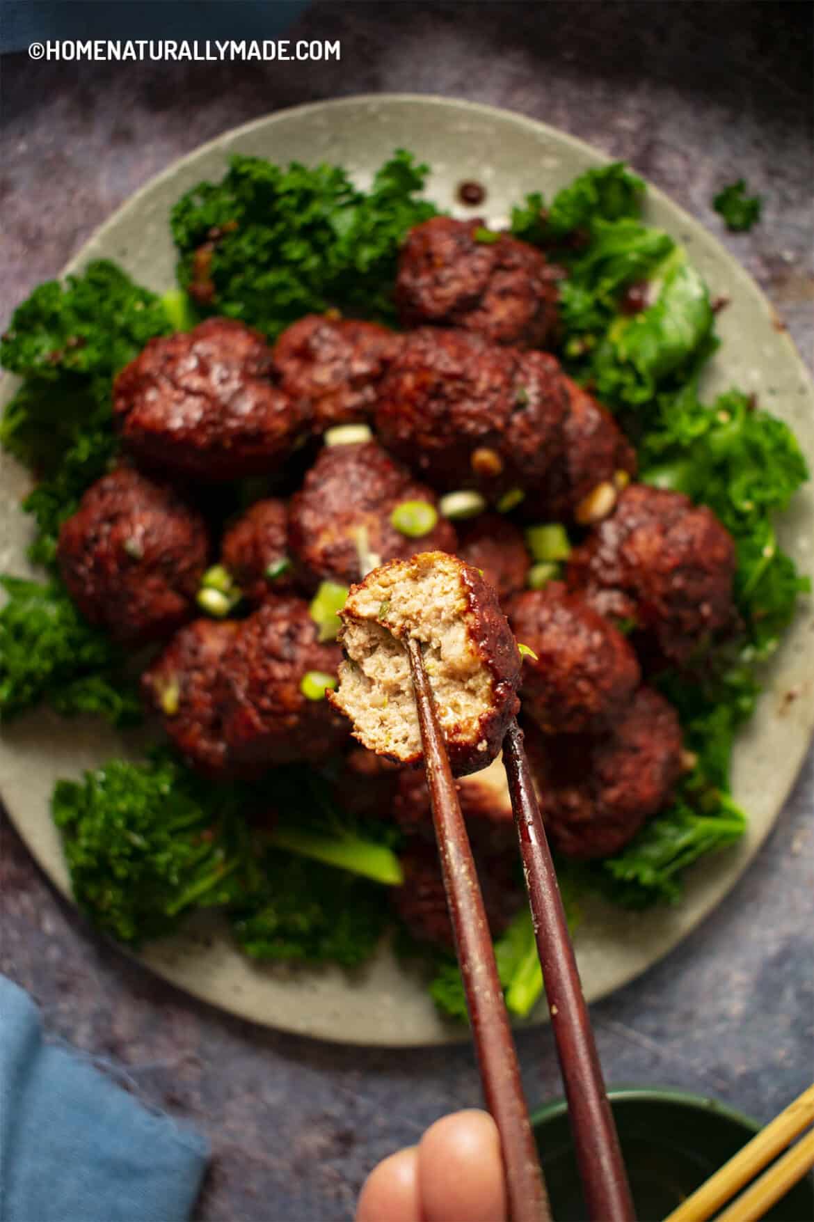 Red Braised Pork Meatballs {Hong Shao Shi Zi Tou} - HomeNaturallyMade