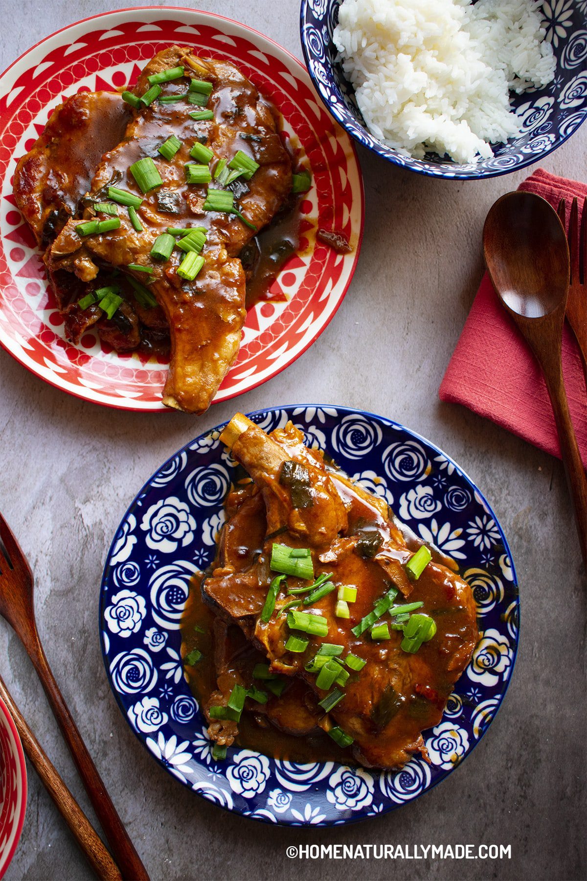 Shanghai Style Pork Chops {Red Braised Pork Chops} - HomeNaturallyMade