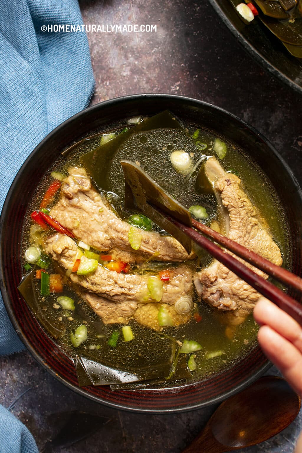 Kelp Rib Soup Chinese Style {海带排骨汤} - HomeNaturallyMade