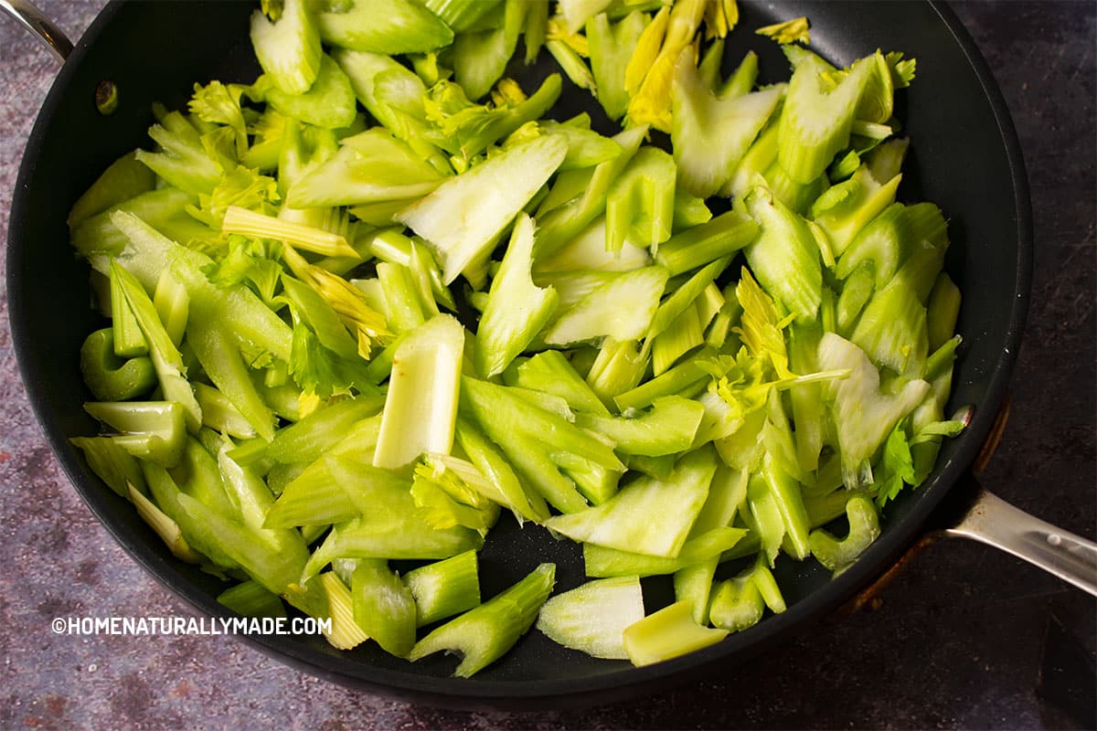 Celery with Lily Bulb and Goji Stir-Fry - HomeNaturallyMade
