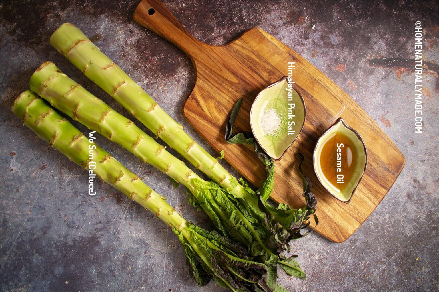 Wo Sun Salad {Quick Tasty Celtuce Stems} - HomeNaturallyMade