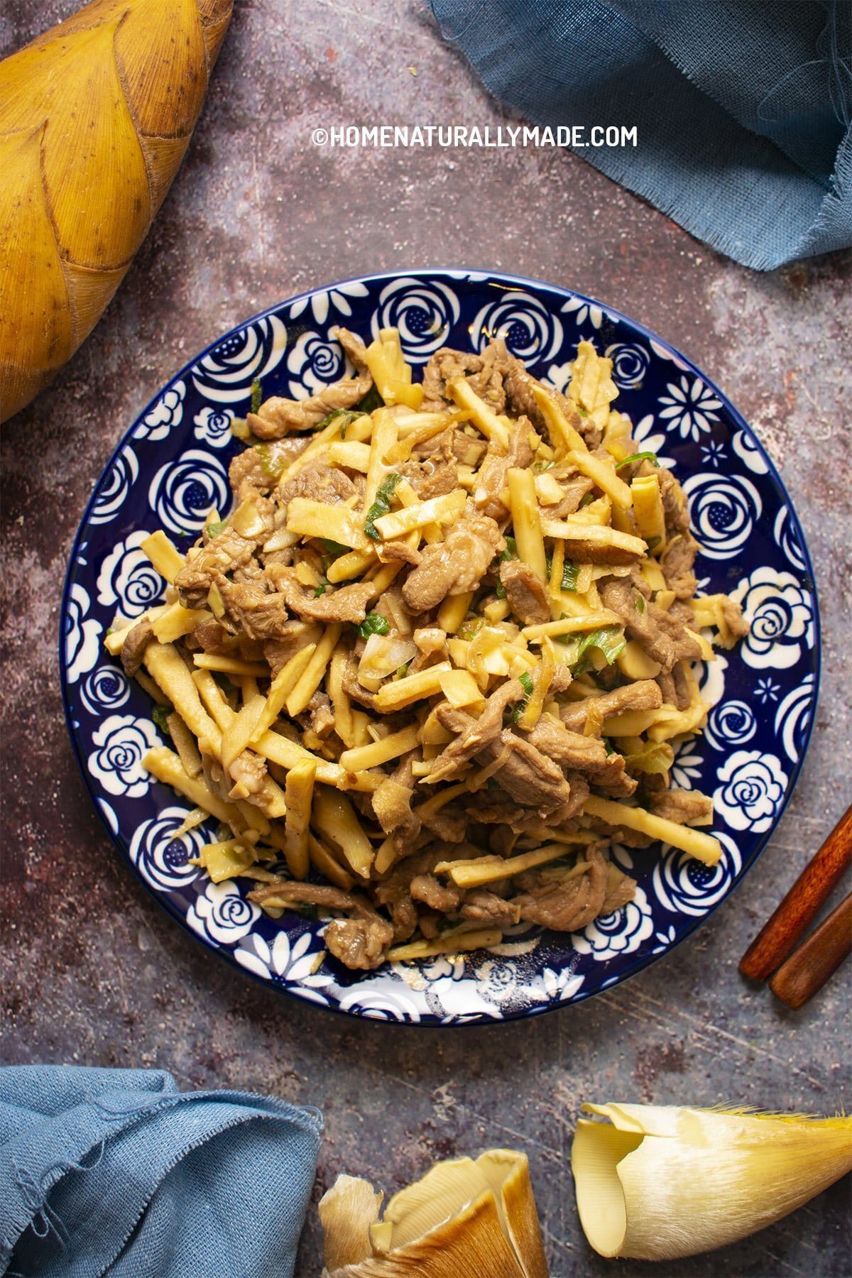 Stir Fried Winter Bamboo and Pork Slices - HomeNaturallyMade