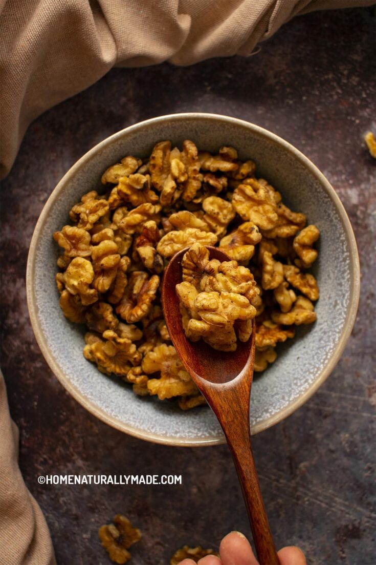 Roasted Walnuts {Quick Yummy Way} - HomeNaturallyMade