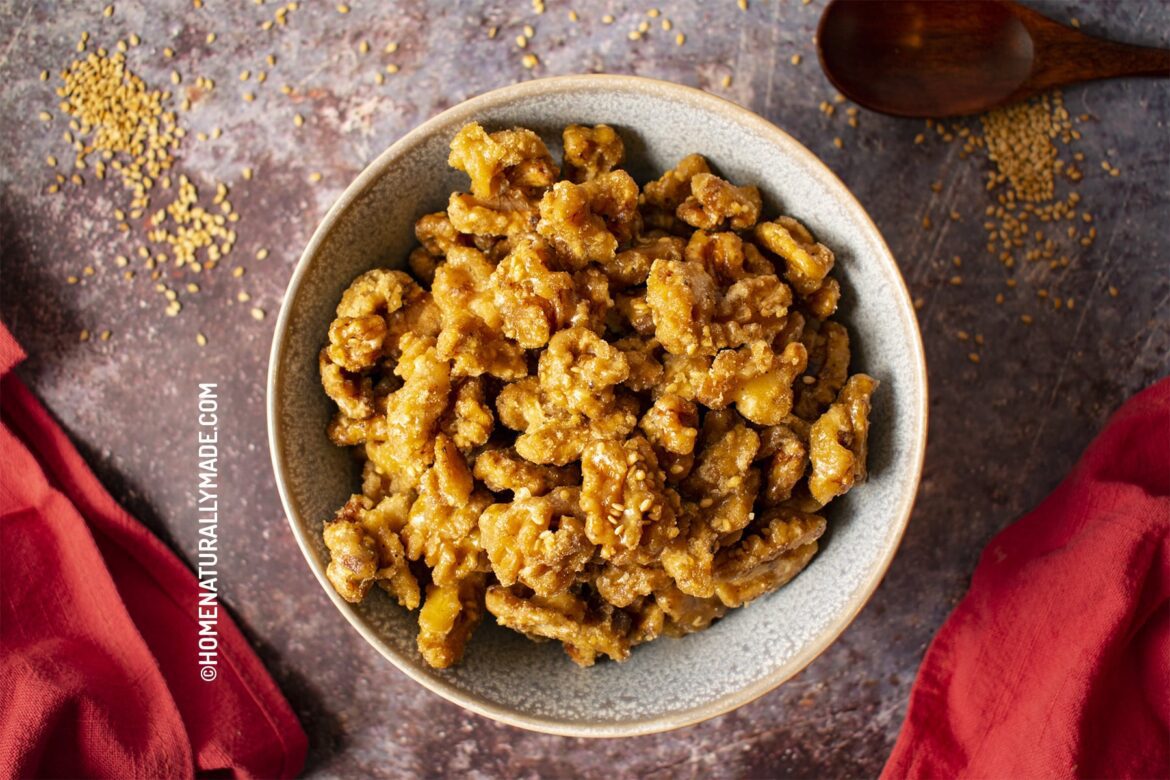 Candied Walnuts {Chinese Style} - HomeNaturallyMade