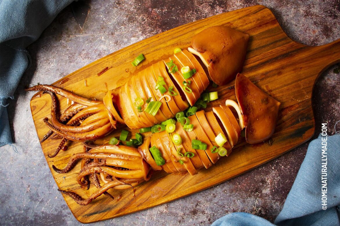 Braised Squid {Shanghai Style Bi Mu Da Kao} - HomeNaturallyMade