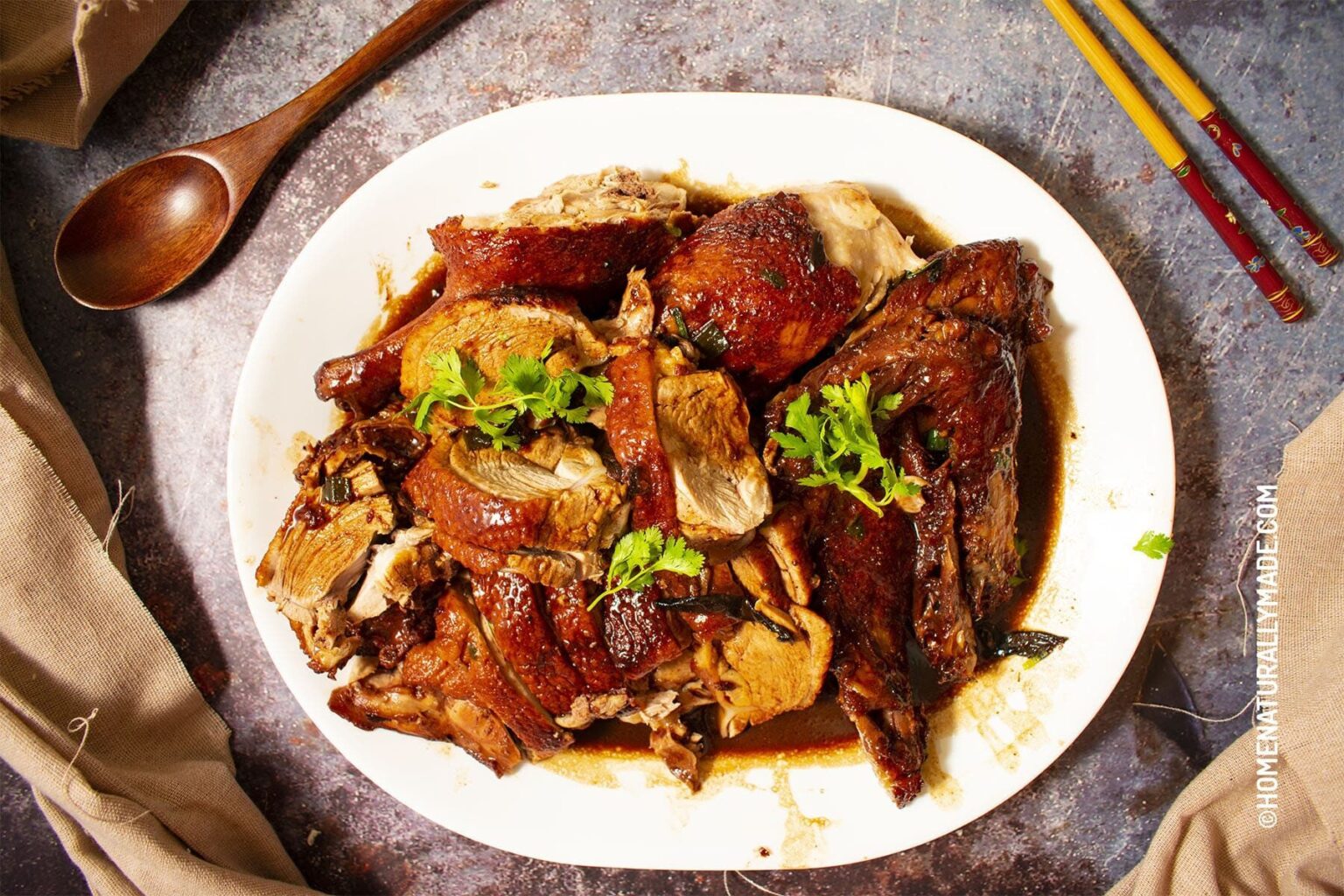 Braised Duck with Bean Paste {Chinese Jiang Ya} - HomeNaturallyMade