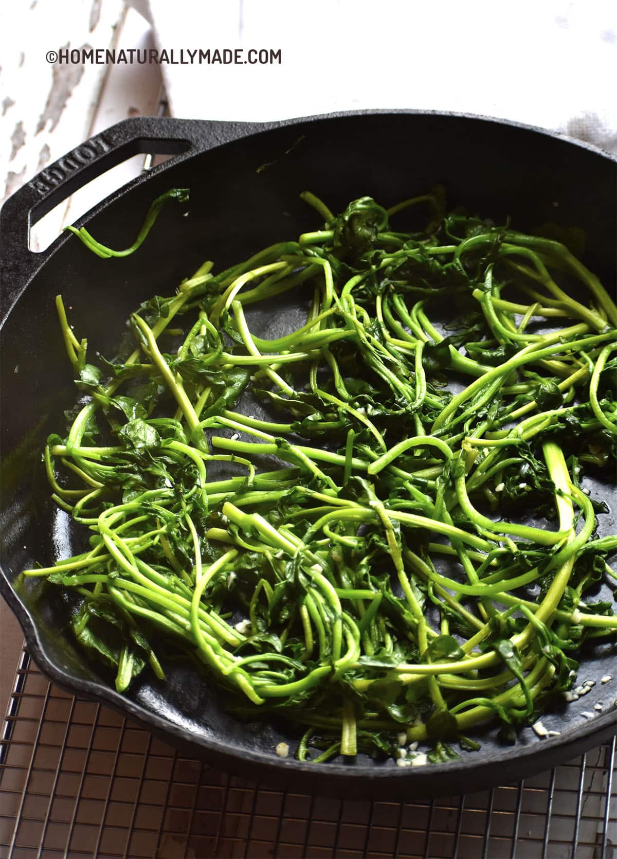 Stir Fried Watercress {Quick Easy Xi Yang Cai} - HomeNaturallyMade