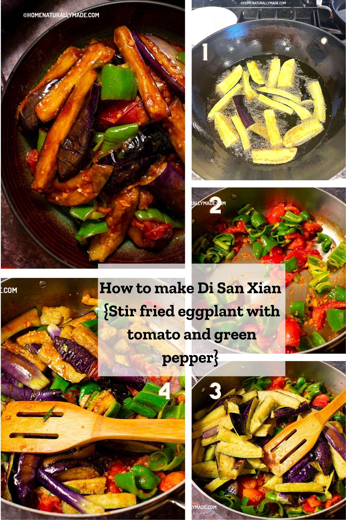 Di San Xian {Eggplant with Garlic Sauce} - HomeNaturallyMade