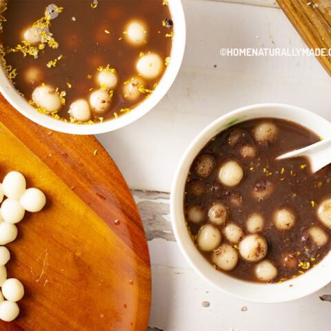 Red Bean Mochi Soup {红豆圆子汤} - HomeNaturallyMade