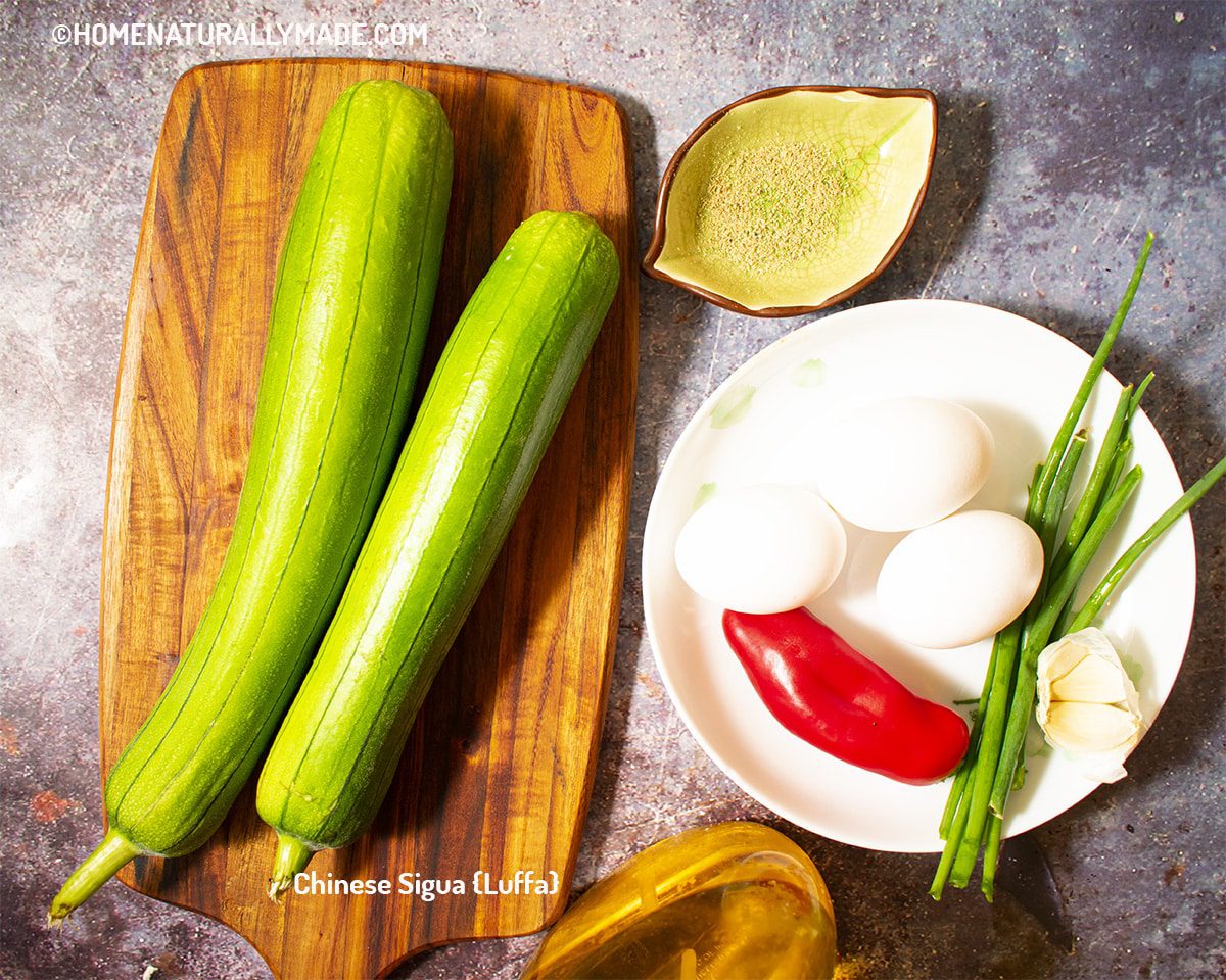 Luffa with Eggs {丝瓜炒蛋 Sigua Chao Dan} - HomeNaturallyMade