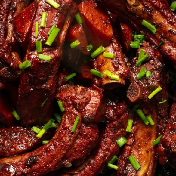 Red Braised Pork Ribs with Carrots Chinese Style - HomeNaturallyMade