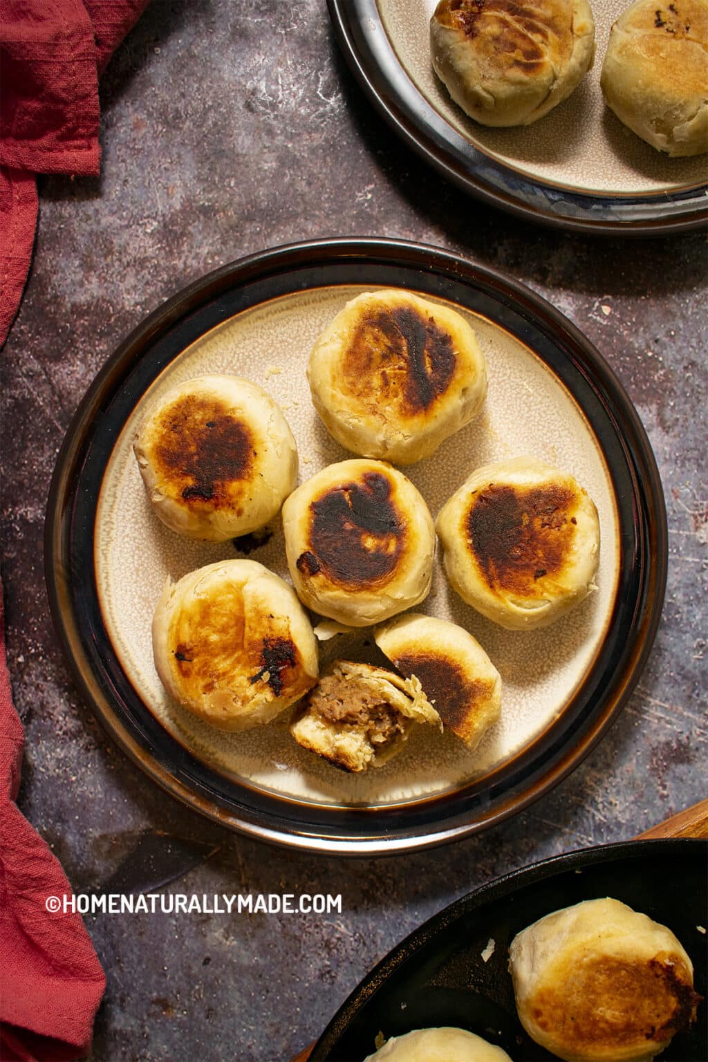 Rou Yue Bing {Suzhou Style Pork Mooncake} - HomeNaturallyMade