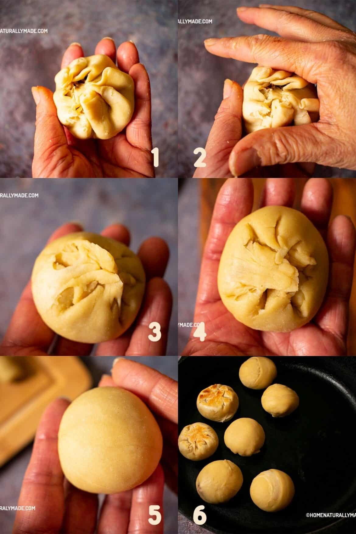 Rou Yue Bing {Suzhou Style Pork Mooncake} - HomeNaturallyMade