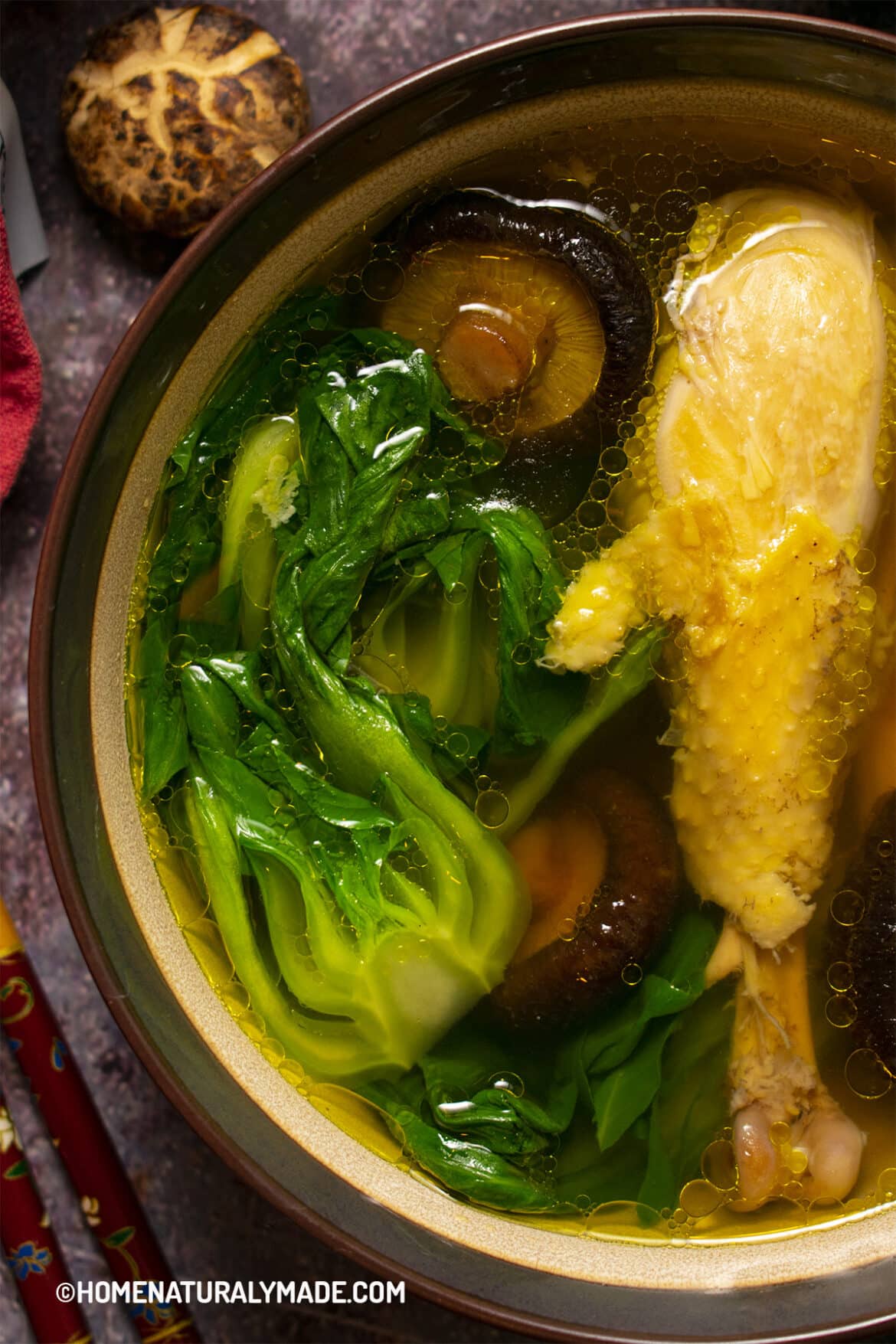 Xiang Gu Ji Tang {Chinese Mushroom Chicken Soup} - HomeNaturallyMade