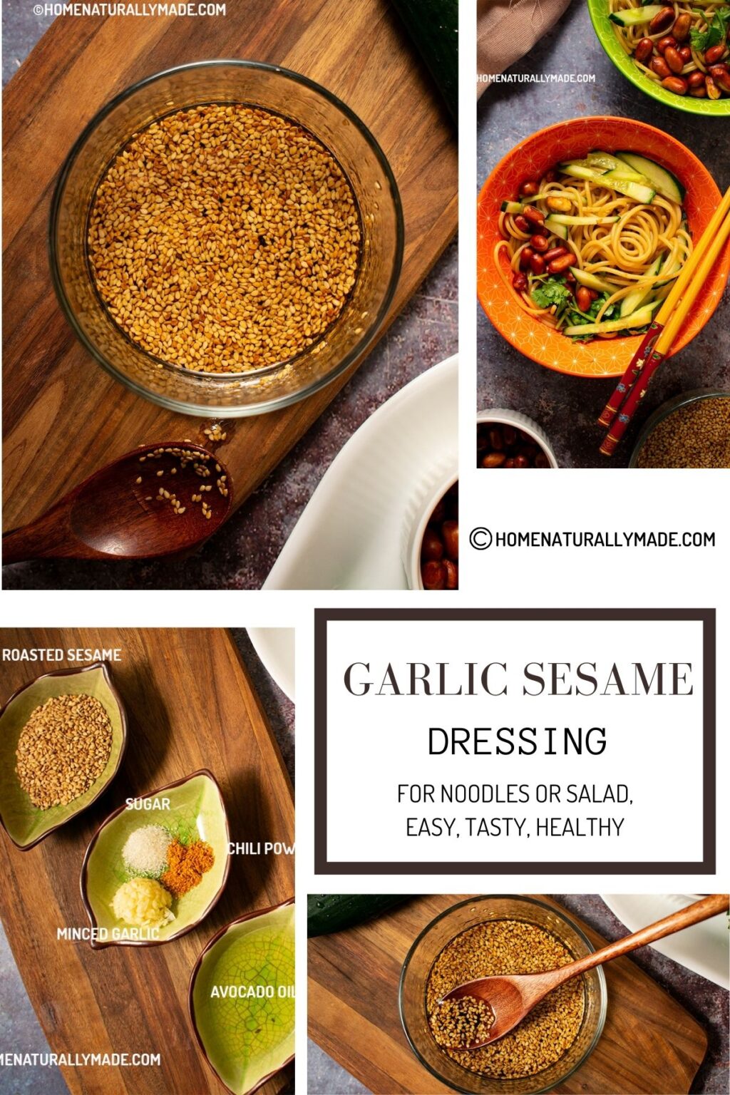 Garlic Sesame Dressing Chinese Style - HomeNaturallyMade