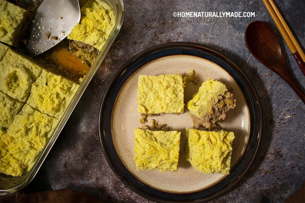 Rou Bing Zheng Dan {Pork Cake layered with Eggs} - HomeNaturallyMade