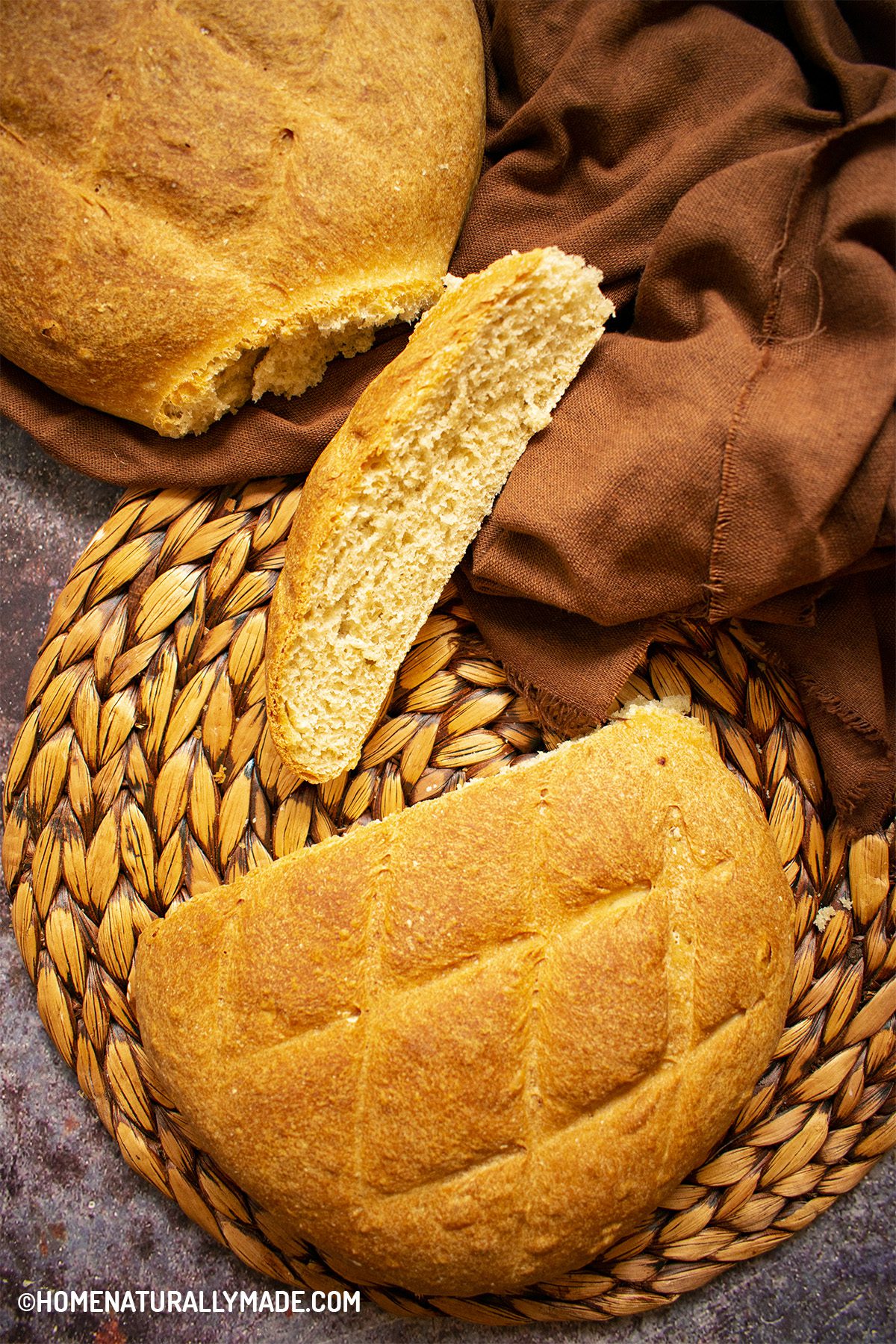 Easy Country Bread - HomeNaturallyMade