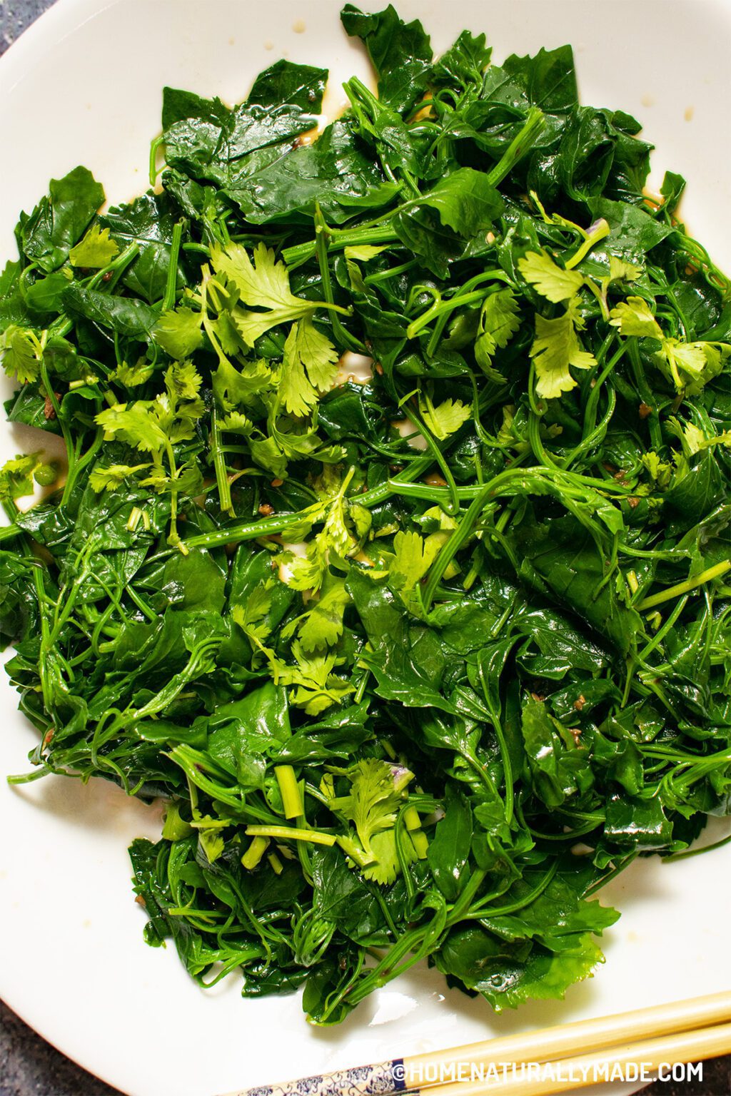 Hui Cai Salad {White Goosefoot} Chinese Style - HomeNaturallyMade