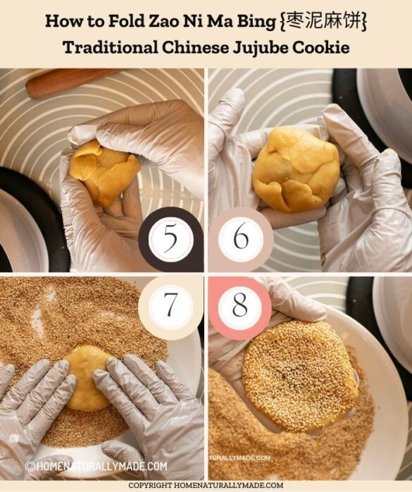 Zao Ni Ma Bing {枣泥麻饼} Jujube Paste Cookie - HomeNaturallyMade