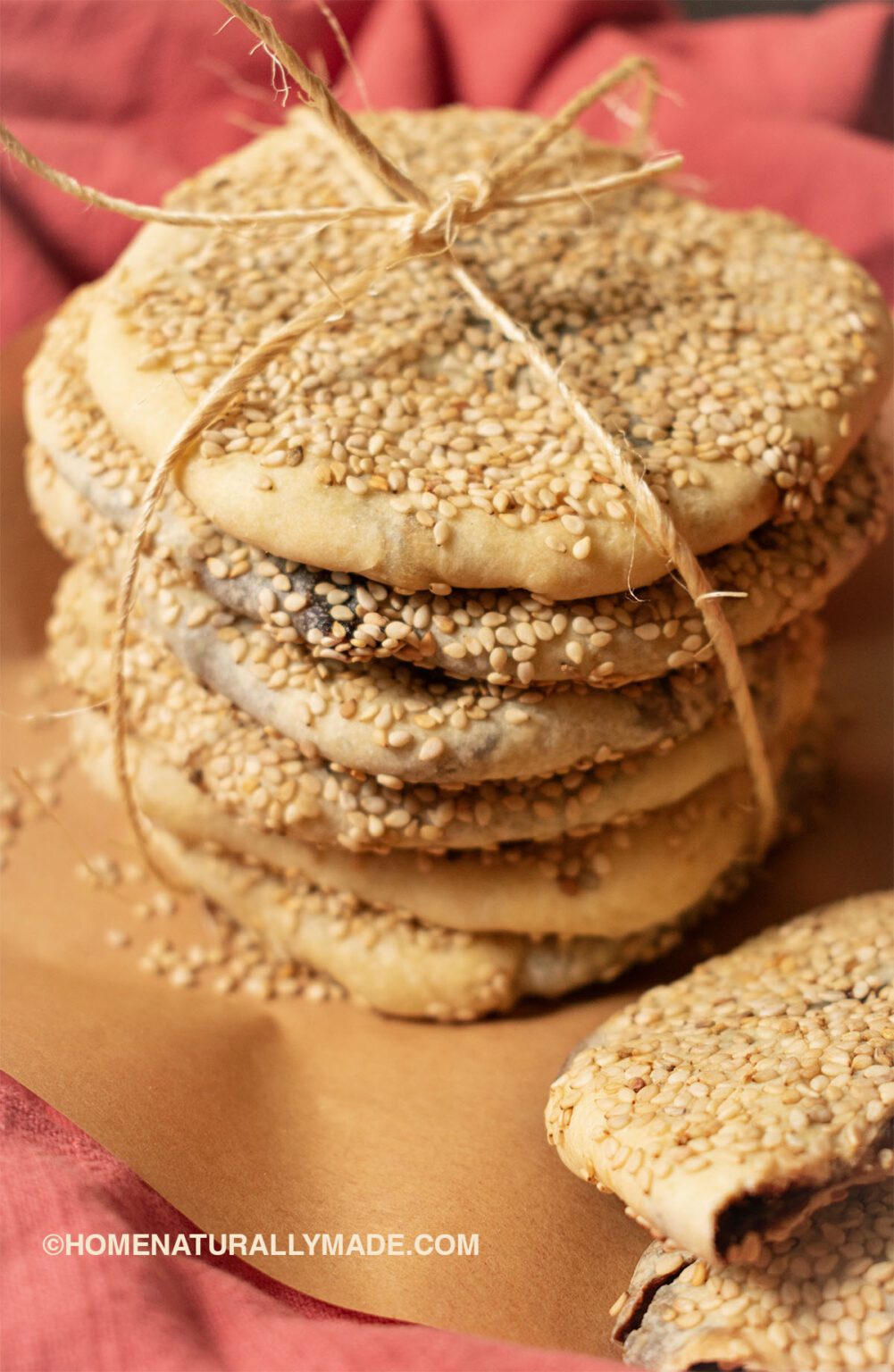 Zao Ni Ma Bing {枣泥麻饼} Jujube Paste Cookie - HomeNaturallyMade