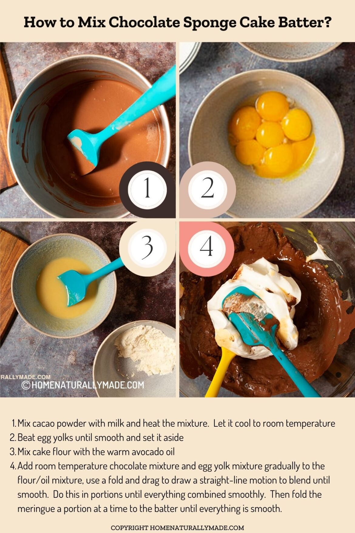 Chocolate Sponge Cake - HomeNaturallyMade